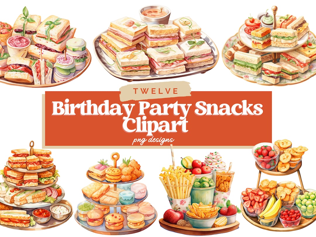 Birthday Food Clipart, Party Clipart, Happy Birthday PNG, Balloons ...