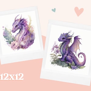Purple Dragon Clipart, PNG, Full Commercial Use, Fantasy Clipart ...
