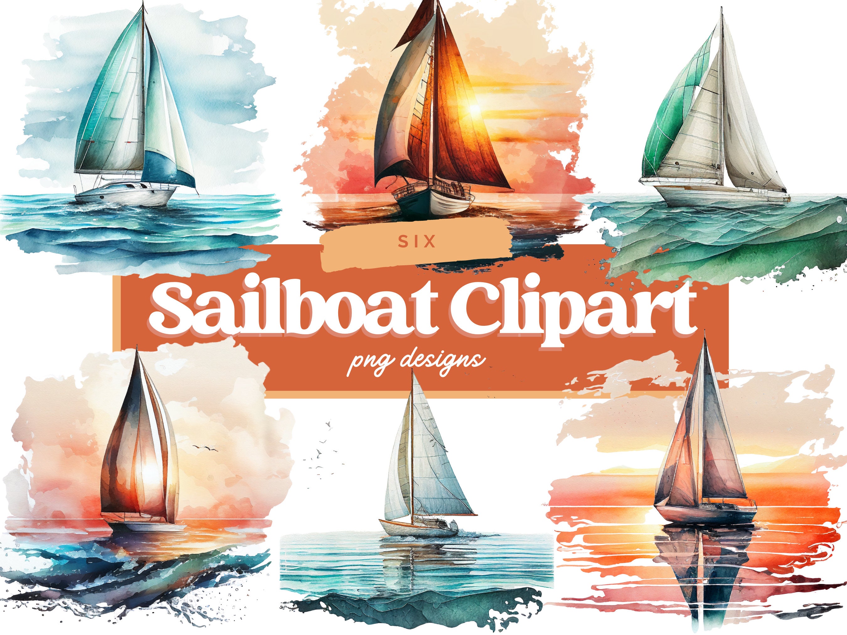 Watercolor Sailboat Clipart, Watercolor Sailboat PNG, Watercolor ...
