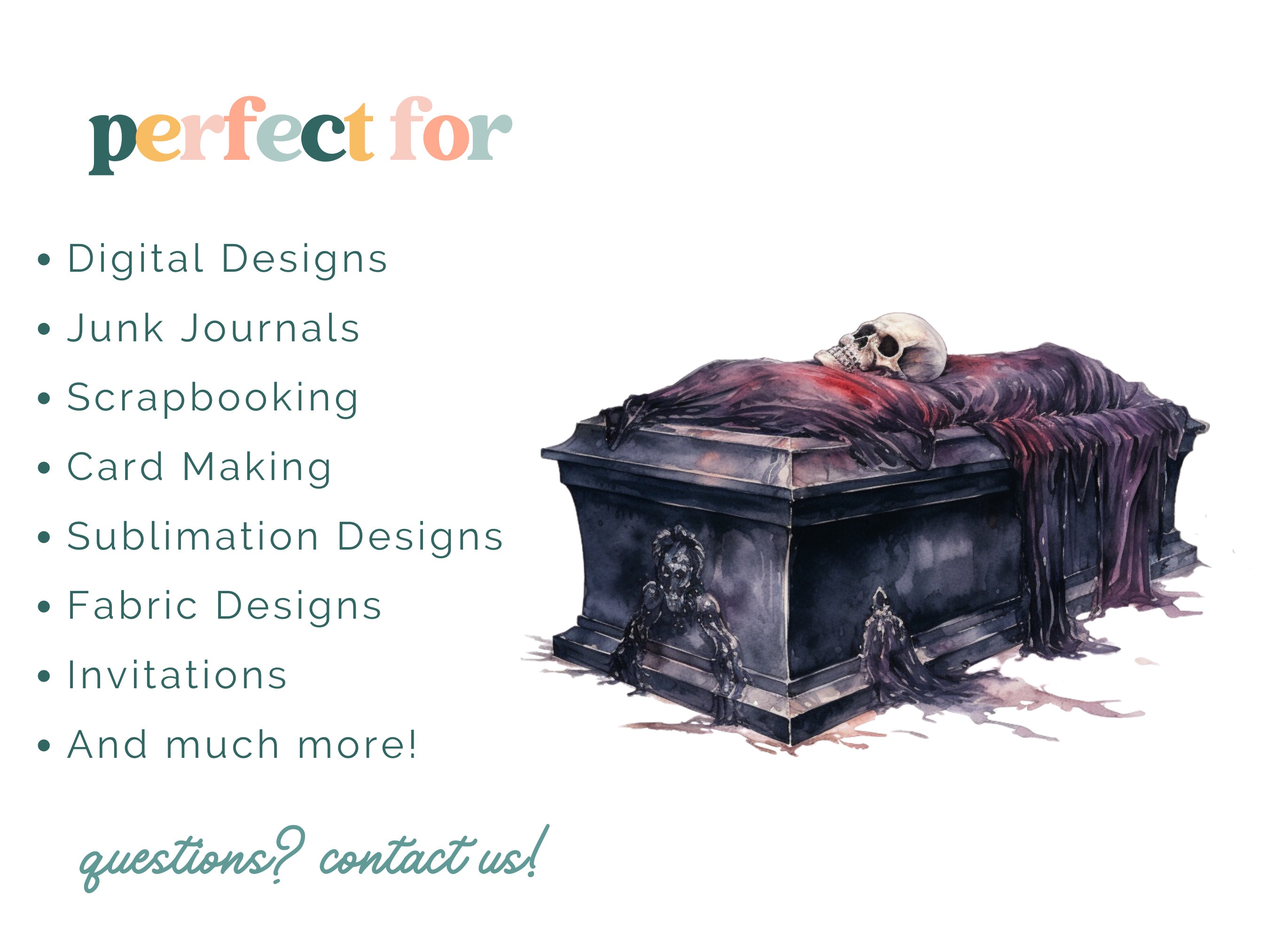 Halloween Coffin Clipart, Halloween PNG, Spooky, Coffin, Skeleton ...