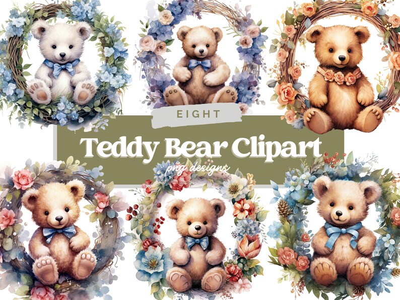 Teddy Bear Clipart Jpgs High Quality Digital Planner Paper - Etsy