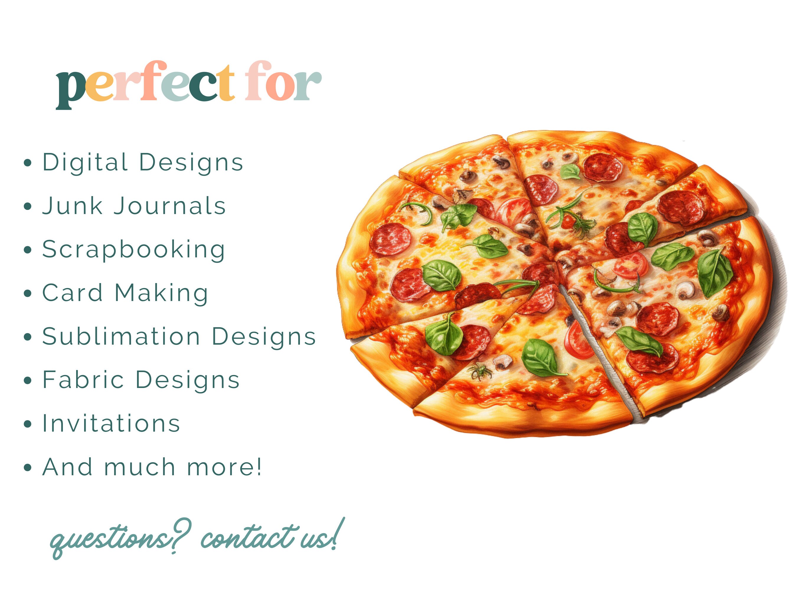 Watercolor Pizza Clipart, Italian Food Clipart, Pizza Party, Pizza Menu ...