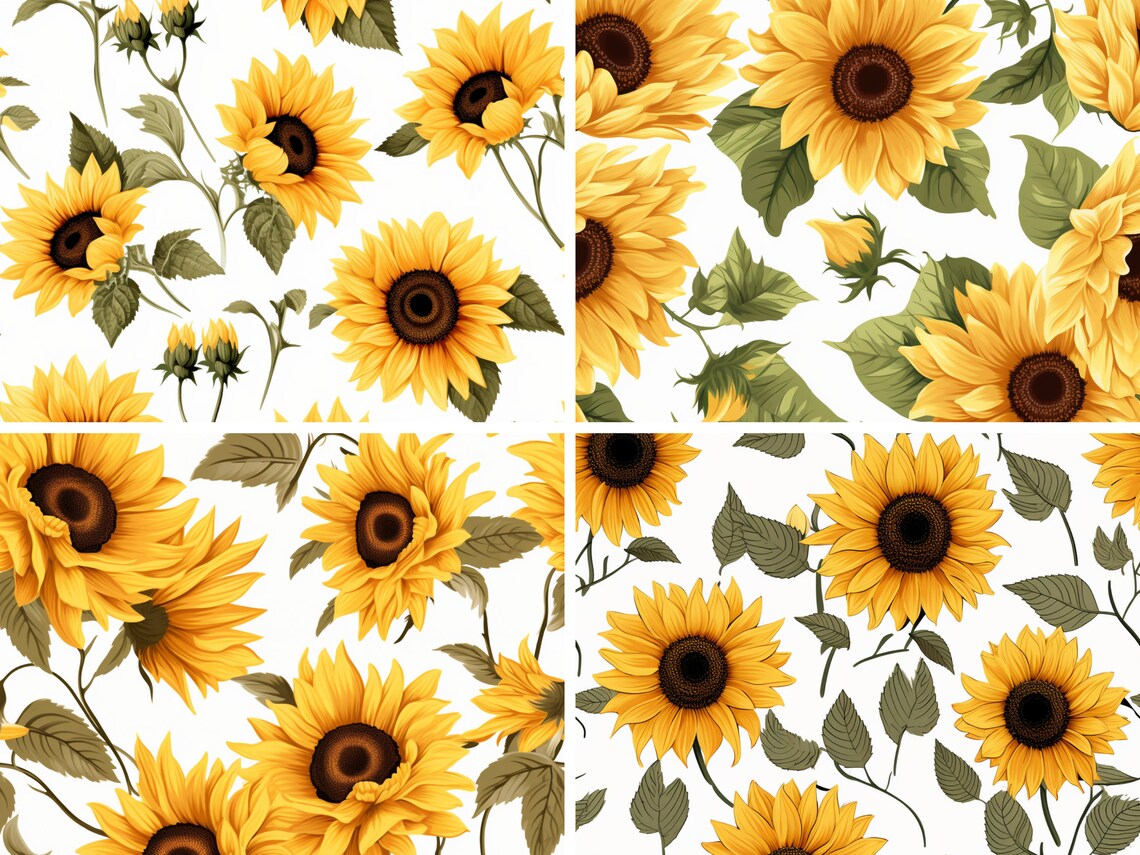 Sunflower Digital Paper, Journal Paper, Web Background, Commercial Use ...