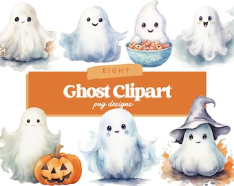 Big Halloween Clipart Watercolor Halloween PNG Spooky Collage Images ...