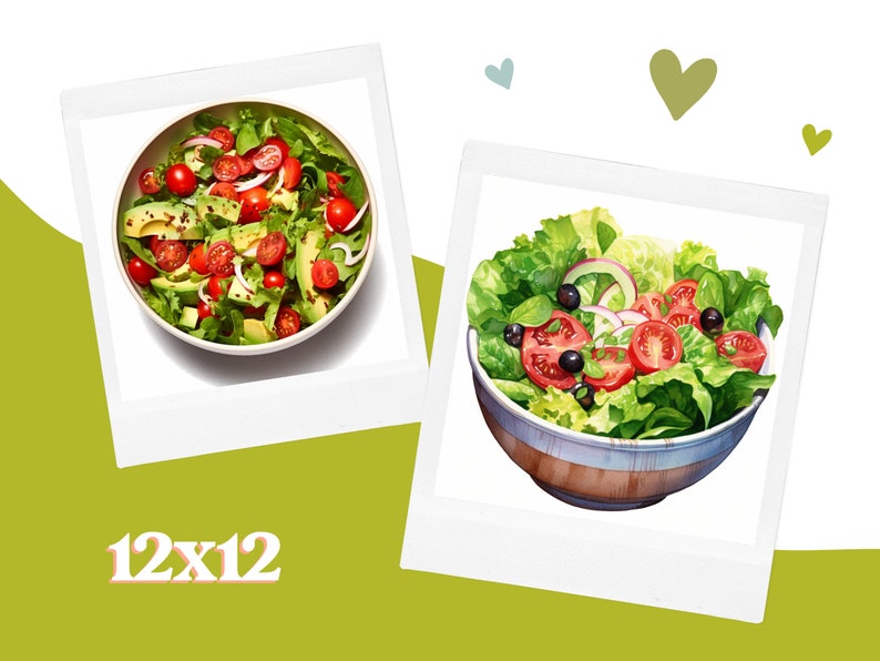 Watercolor Salad Clipart Bundle PNG Salad Bowl PNG - Etsy