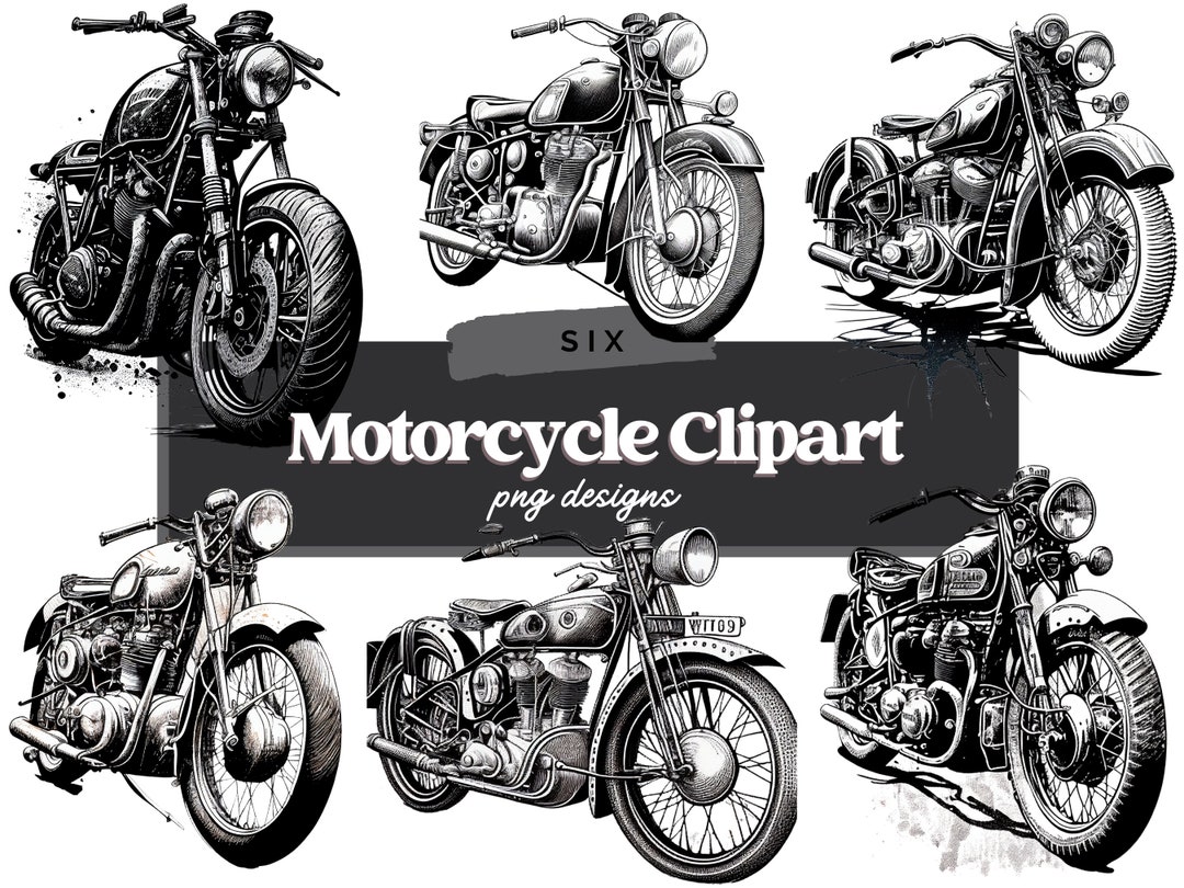 Vintage Motorcycle Clipart Bundle, Motorcycle Clipart, Watercolor ...