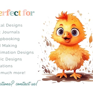Chicken Clipart Bundle, Chicken PNG, Cartoon Chicken, Watercolor ...