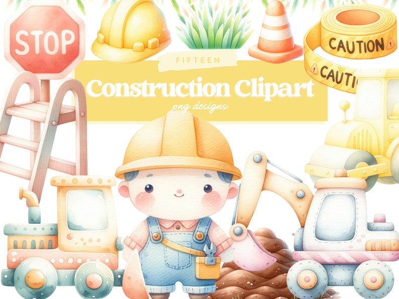 Construction Vehicles Png , Watercolor Clipart , Bulldozer , Cement ...