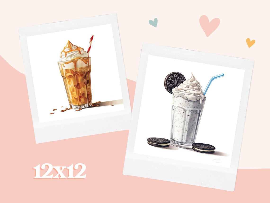 Milkshake Clipart, Watercolor Ice Cream Png, Summer Clipart, Dessert ...