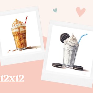 Milkshake Clipart, Watercolor Ice Cream Png, Summer Clipart, Dessert ...