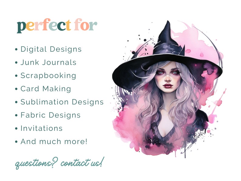 Pink Witch Clipart Witch Clip Art Png Magic Clip Art - Etsy