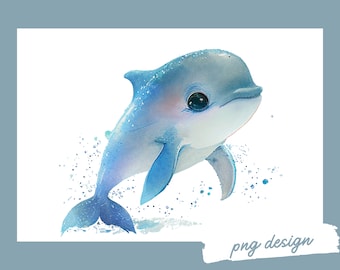 Fish Clipart, Watercolor Fish Under the Sea Clip Art, Dolphin Clipart ...
