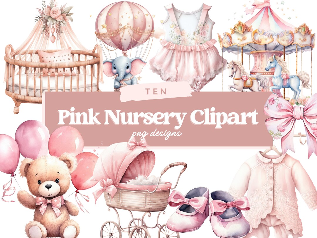 Watercolor Teddy Bear Clipart Bundle, Baby Girl Clipart, Baby Shower ...