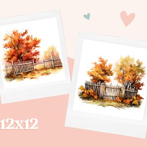 Autumn Gates Clipart Bundle, Watercolor Clipart, Fall Season, Scrapbook ...