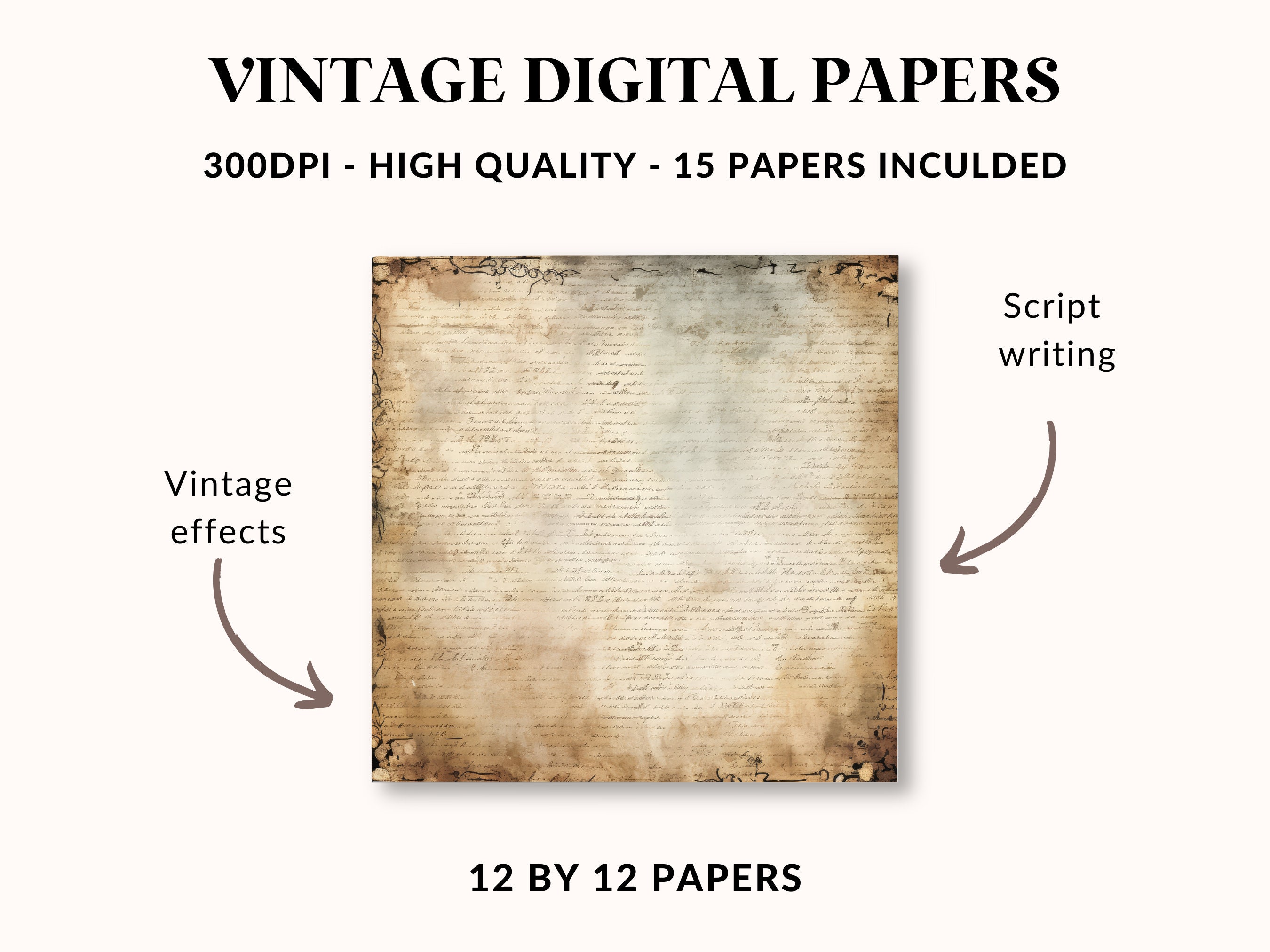 Old Paper Printable Digital Paper Collage Sheet Textures - Etsy