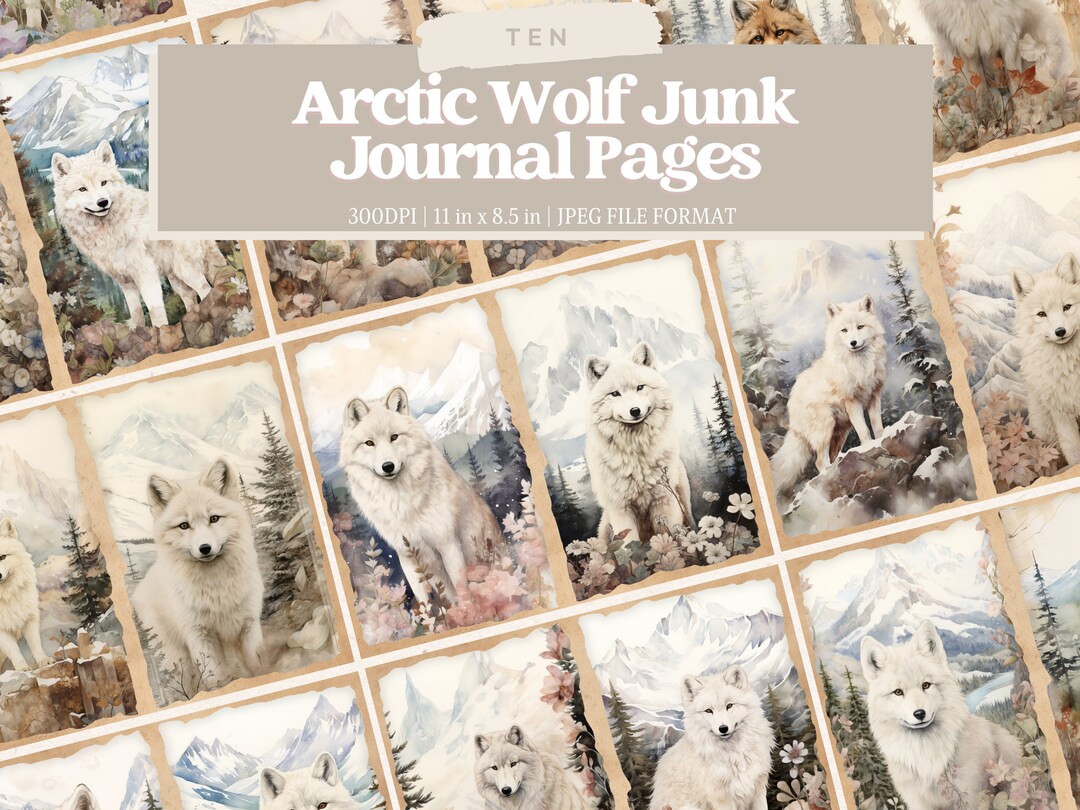 Winter Arctic Fox Junk Journal Pages, Digital Download, Scrap Book ...