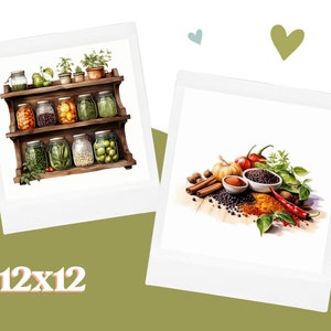 Watercolor Herbs and Spices Clipart, Kitchen Clipart, Cooking PNG, Herb ...