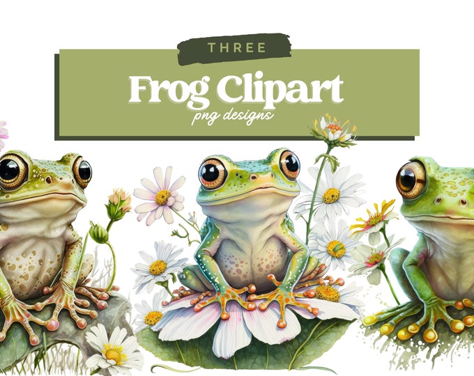 Mom and Baby Frog Clipart Set | 27 Watercolor Pngs for Mother’s Day ...