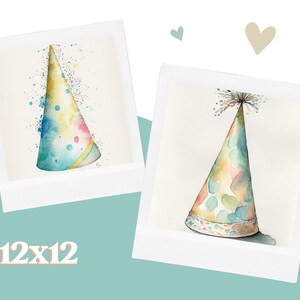 Watercolor Party Hat Clipart, Party Hat Clipart, Party Hat Graphics ...