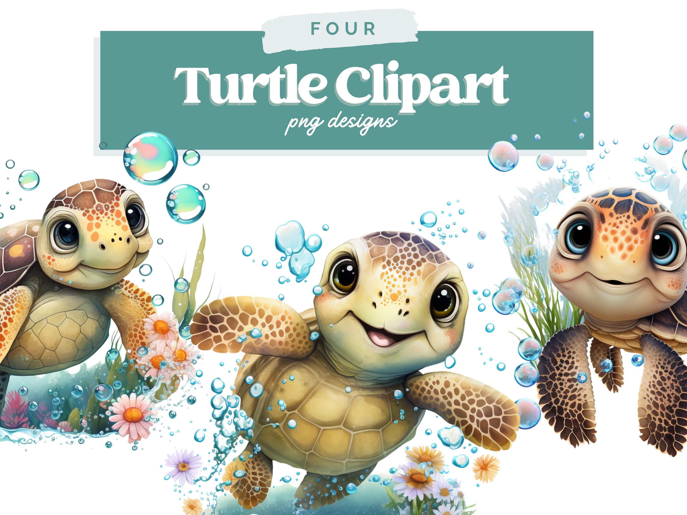 Baby Shower Sea Turtle Cartoon