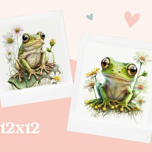 Frog Watercolor Clipart, Cute Baby Shower Graphics, Nursery Decor Wall ...