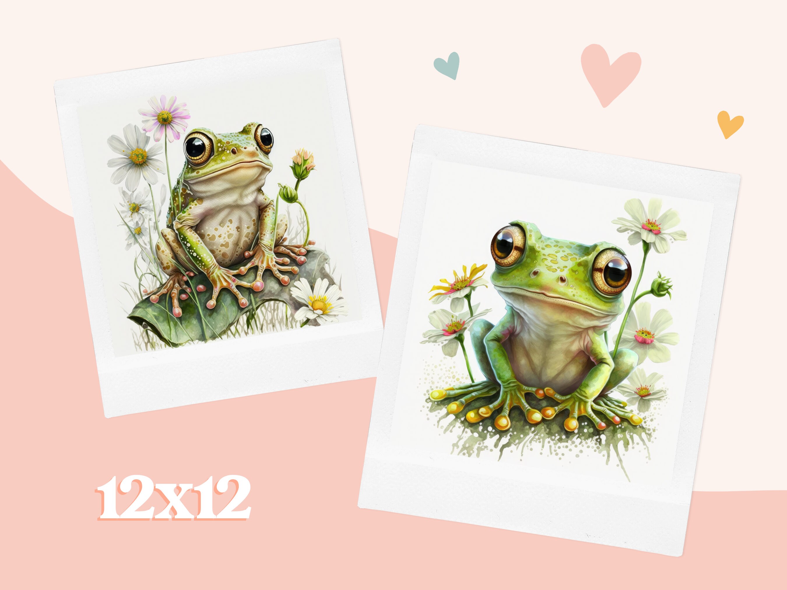 Frog Watercolor Clipart Cute Baby Shower Graphics Nursery - Etsy