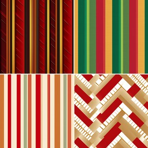 Red, Green and Gold Stripes Digital Paper, Stripes Digital Paper ...