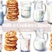 Watercolor Milk and Cookies Clipart Bundle, Milk and Cookies, Milk and ...
