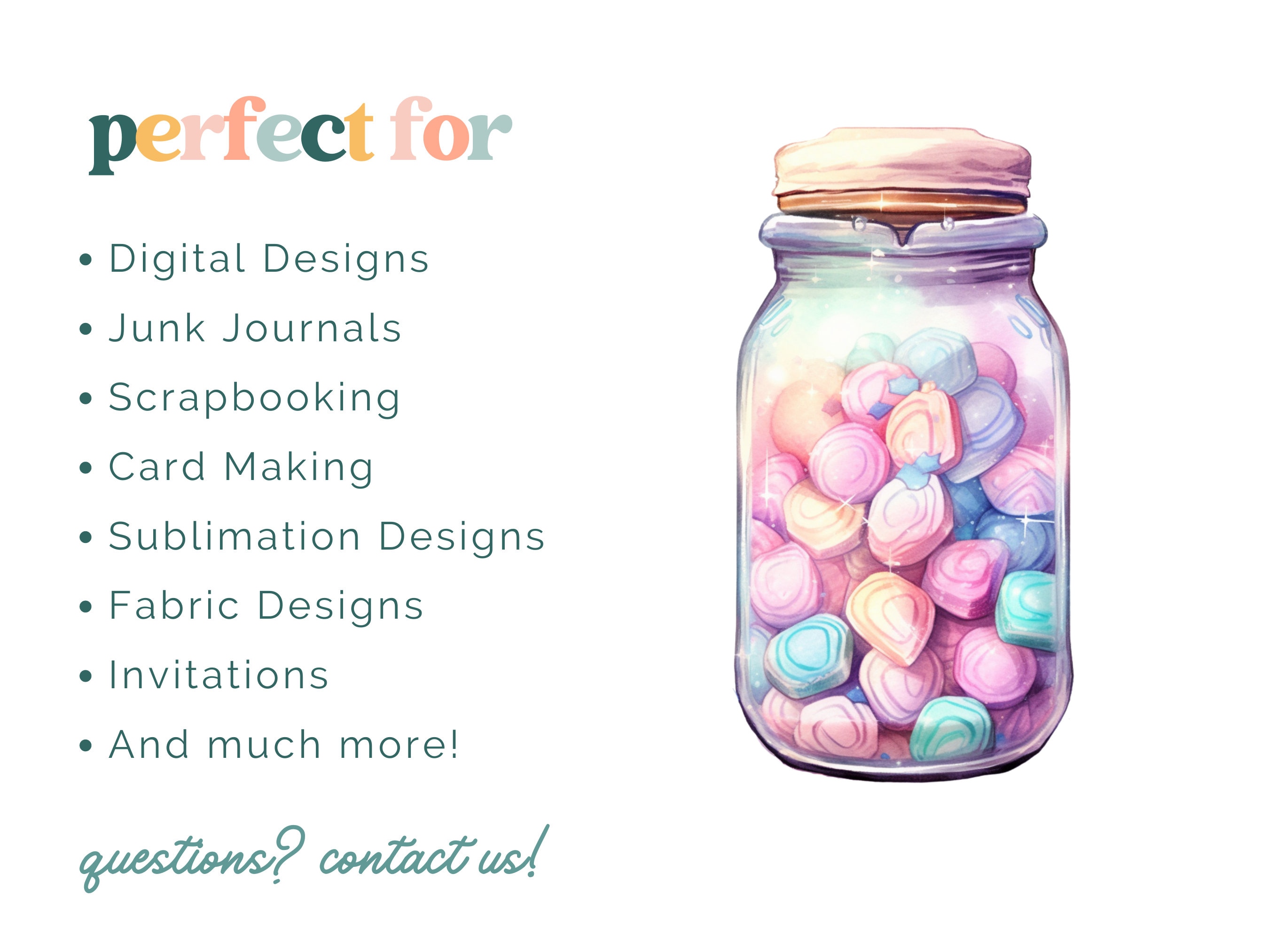 Watercolor Jar of Sweets Clipart Jar of Sweets PNG Lolly - Etsy