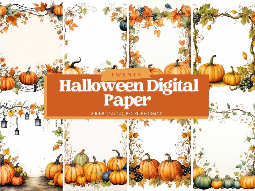 Halloween Digital Paper, Web Background, Commercial Use, Digital Paper ...