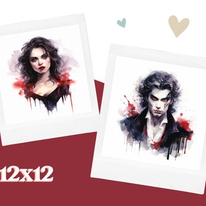 Watercolor Vampire Clipart, Halloween PNG, Dracula PNG, Commercial Use ...