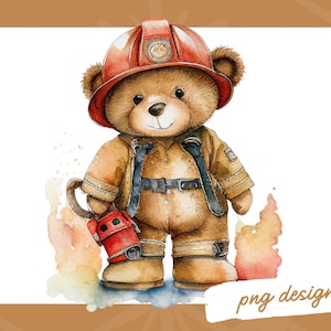 Watercolor Teddy Bear Clipart, Watercolor Baby Shower Clipart, Boho ...