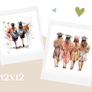 Watercolor Graduation Friends Clipart, Graduation Clip Art, Graduation ...