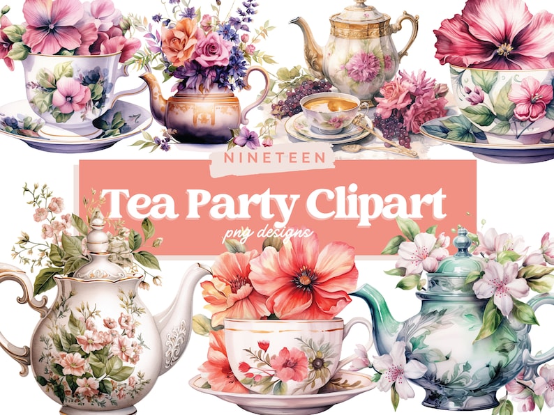Teacup Clipart Watercolor Tea Party Pastel PNG Free - Etsy