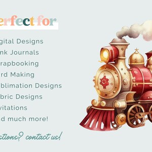 Watercolor Retro Train Clipart. Vintage Clipart, Retro Clip Art, Boho ...