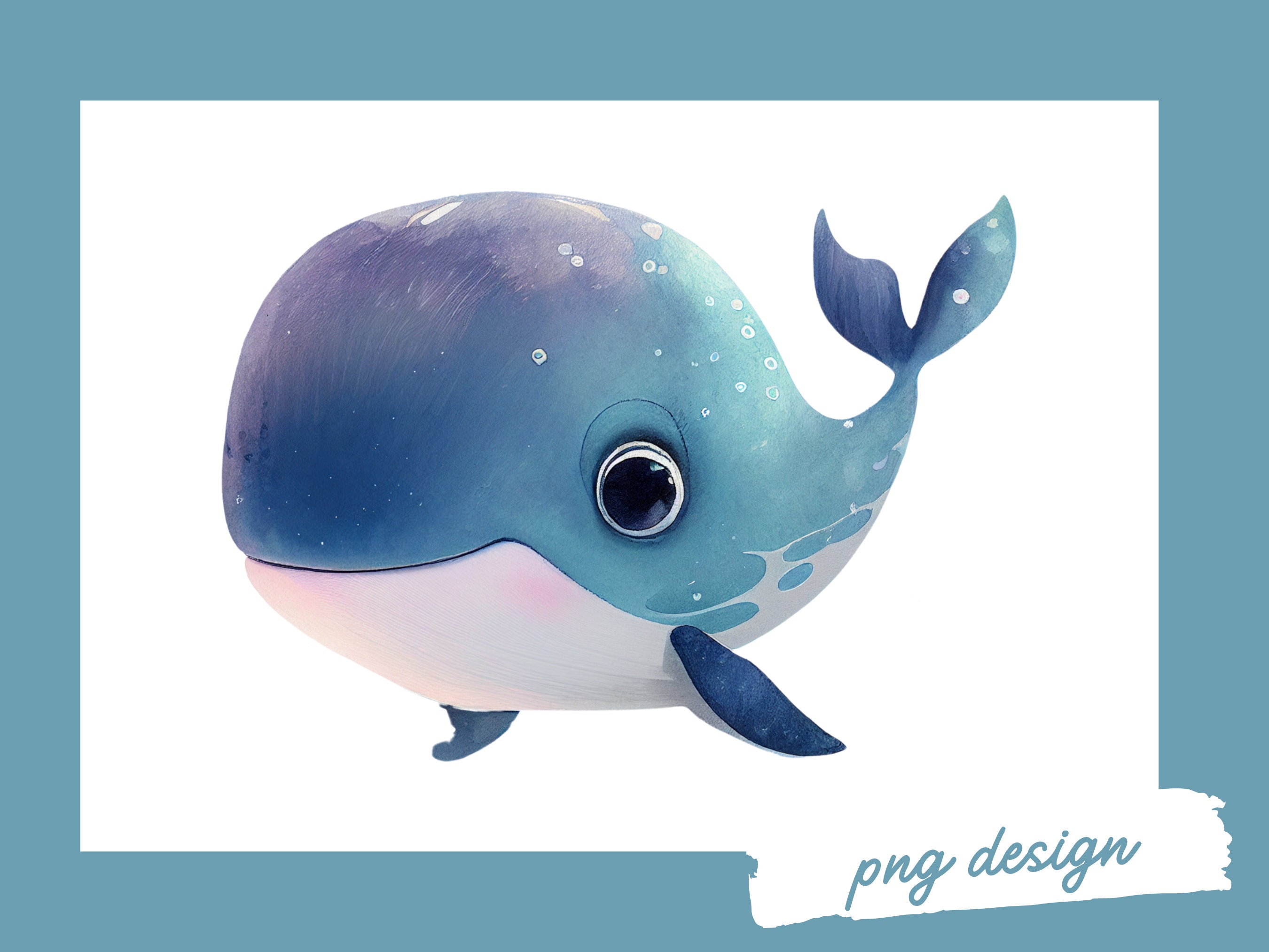 Whale Clipart Fish Clipart Watercolor Fish Under the Sea - Etsy