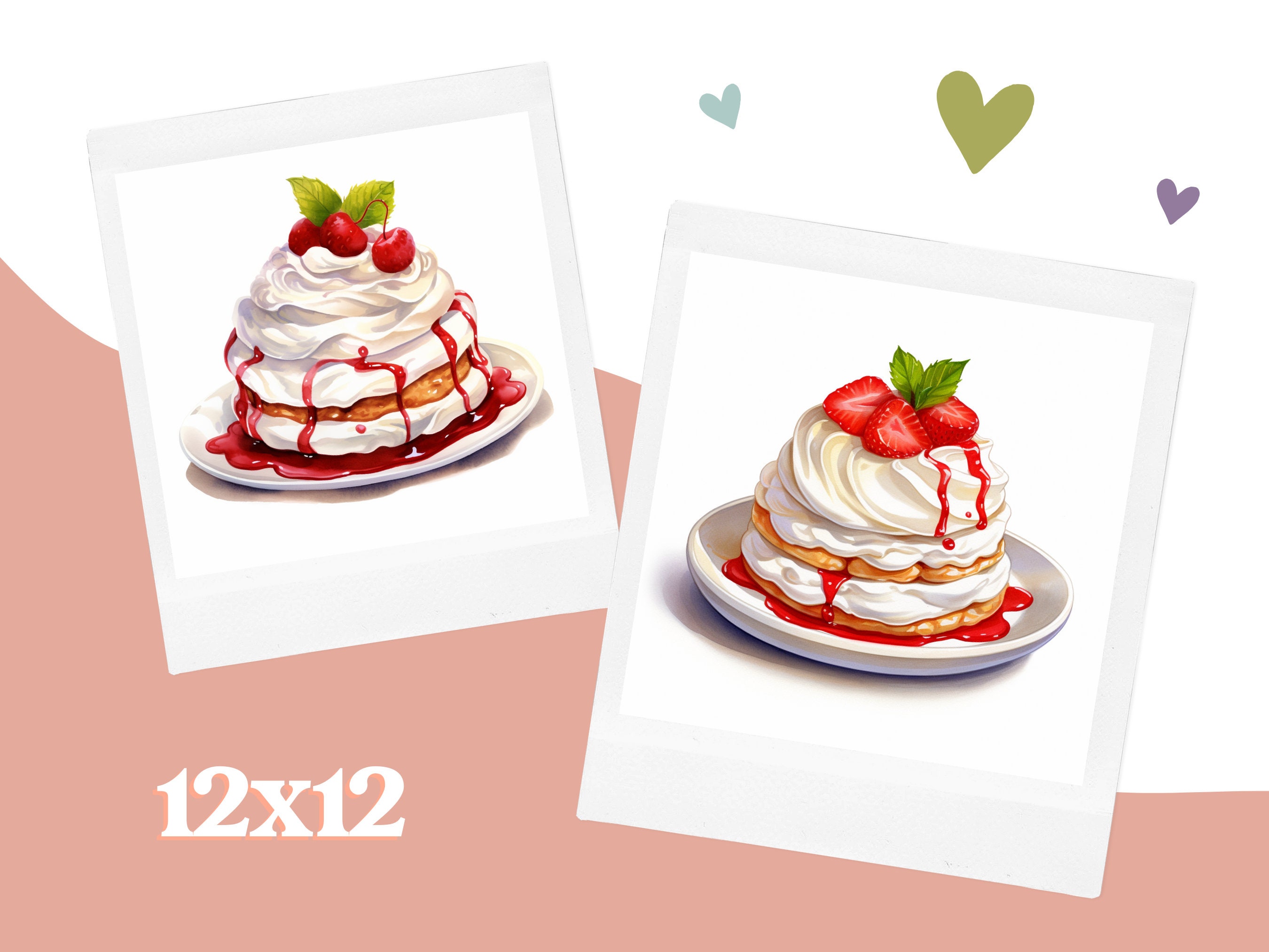 Pavlova Clipart, Watercolor Pavlova PNG, Dessert Clipart, Meringue PNG ...