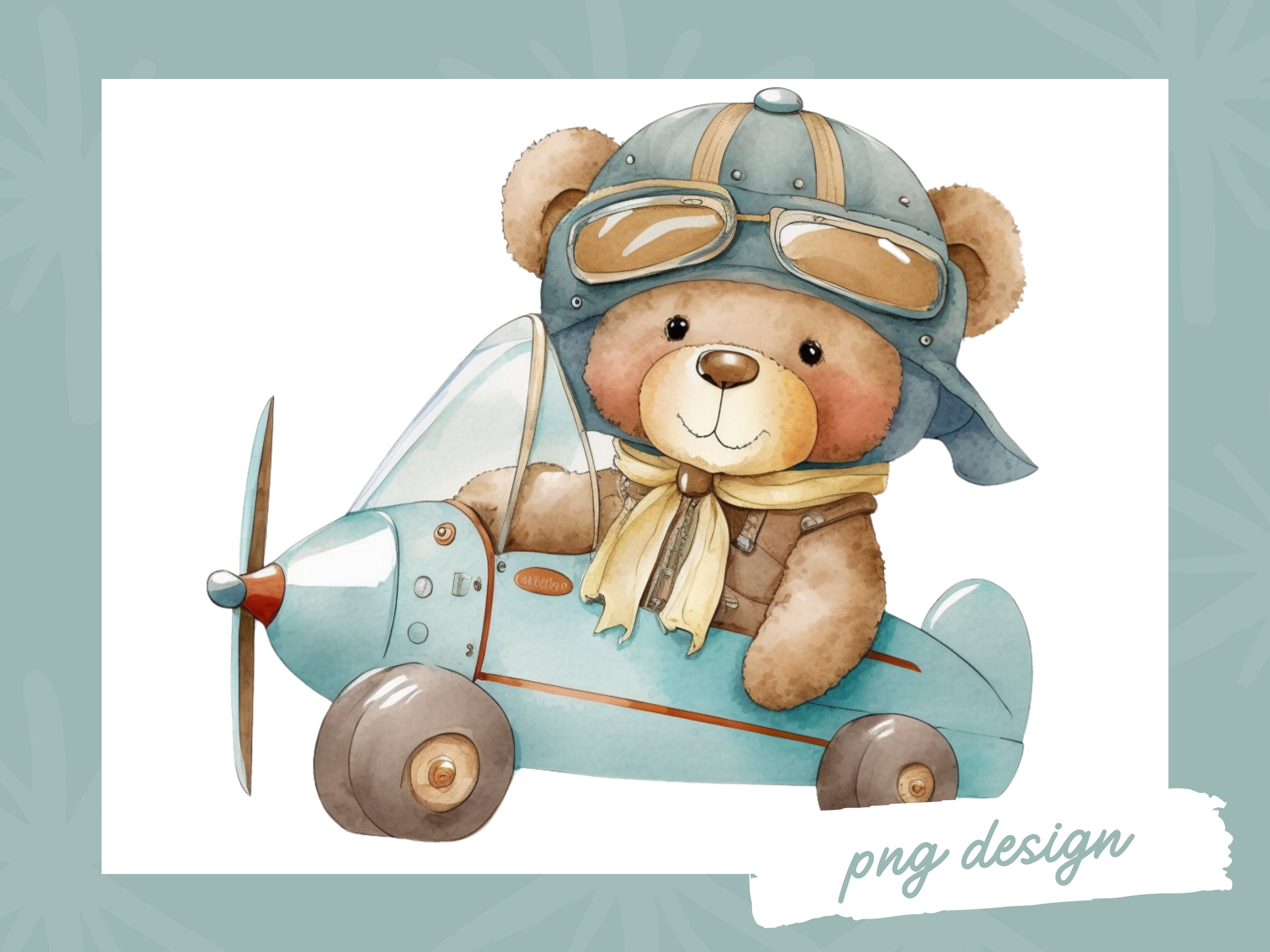 Watercolor Teddy Bear Clipart, Watercolor Baby Shower Clipart, Boho ...