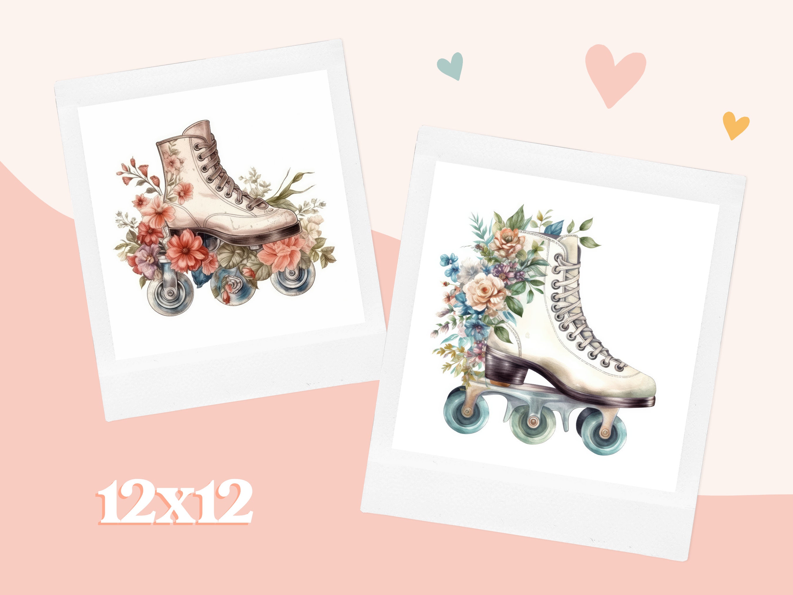 Roller Skates Clipart, Party Clipart, Colorful Roller Skate PNG, Girls ...