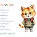 Cartoon Cat Watercolor Clipart Cute Baby Shower Graphics - Etsy