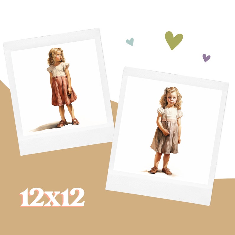 Watercolor Vintage Girl PNG Clipart Digital Designs Vintage - Etsy