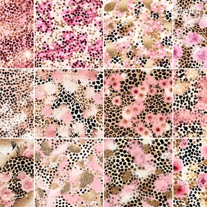 20 Seamless Pink Glitter Animal Skin Prints Digital Papers 300 Dpi ...
