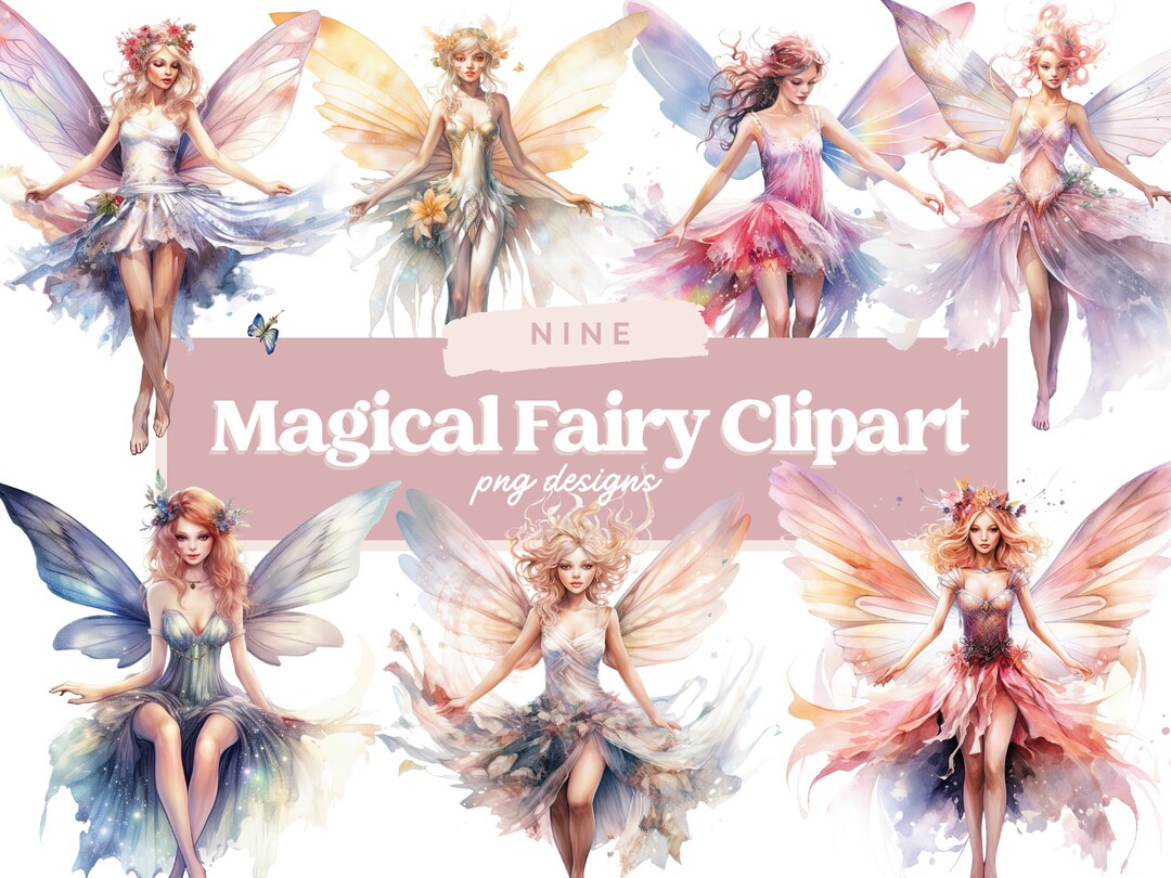 Fairy Friends Watercolor Clipart, Fairies Clipart, Fantasy Clipart ...
