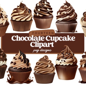 Chocolate Cupcake Clipart, Cupcake Clipart PNG, Digital Clipart ...
