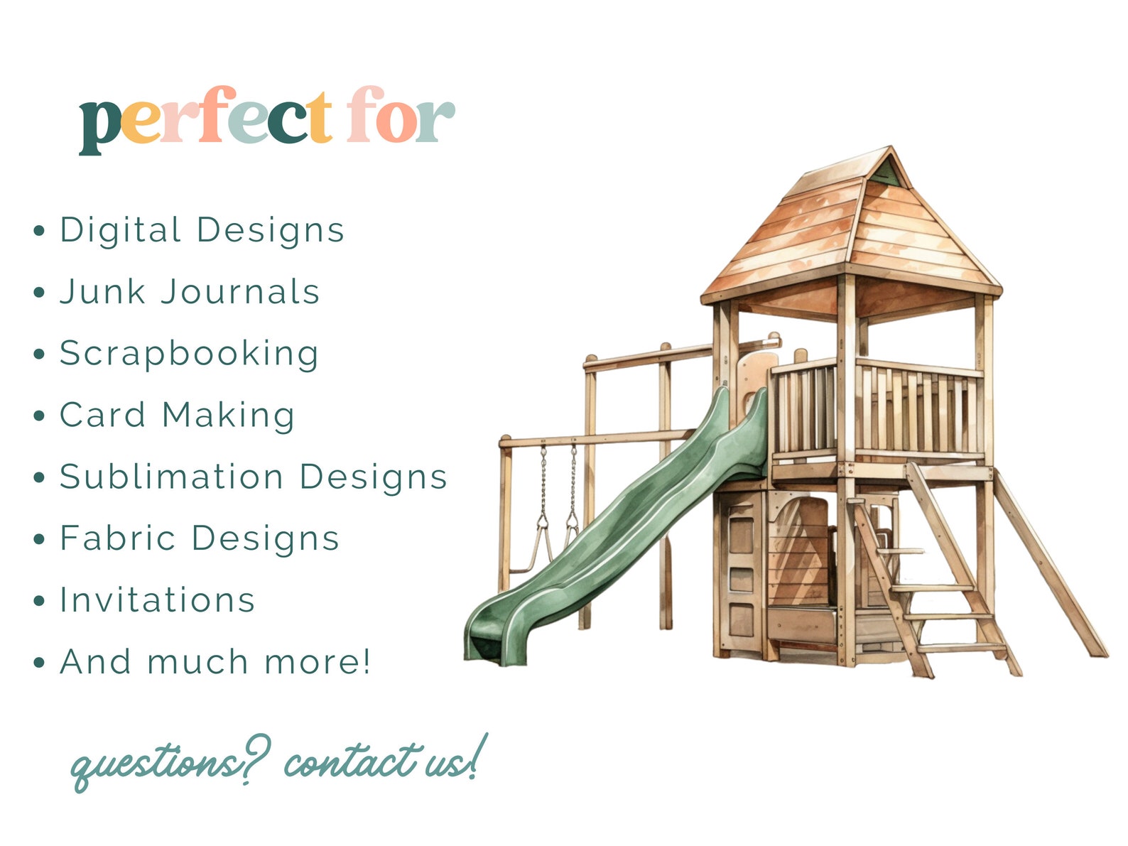 Watercolor Playground Clipart, School Playground PNG, Park Playground ...