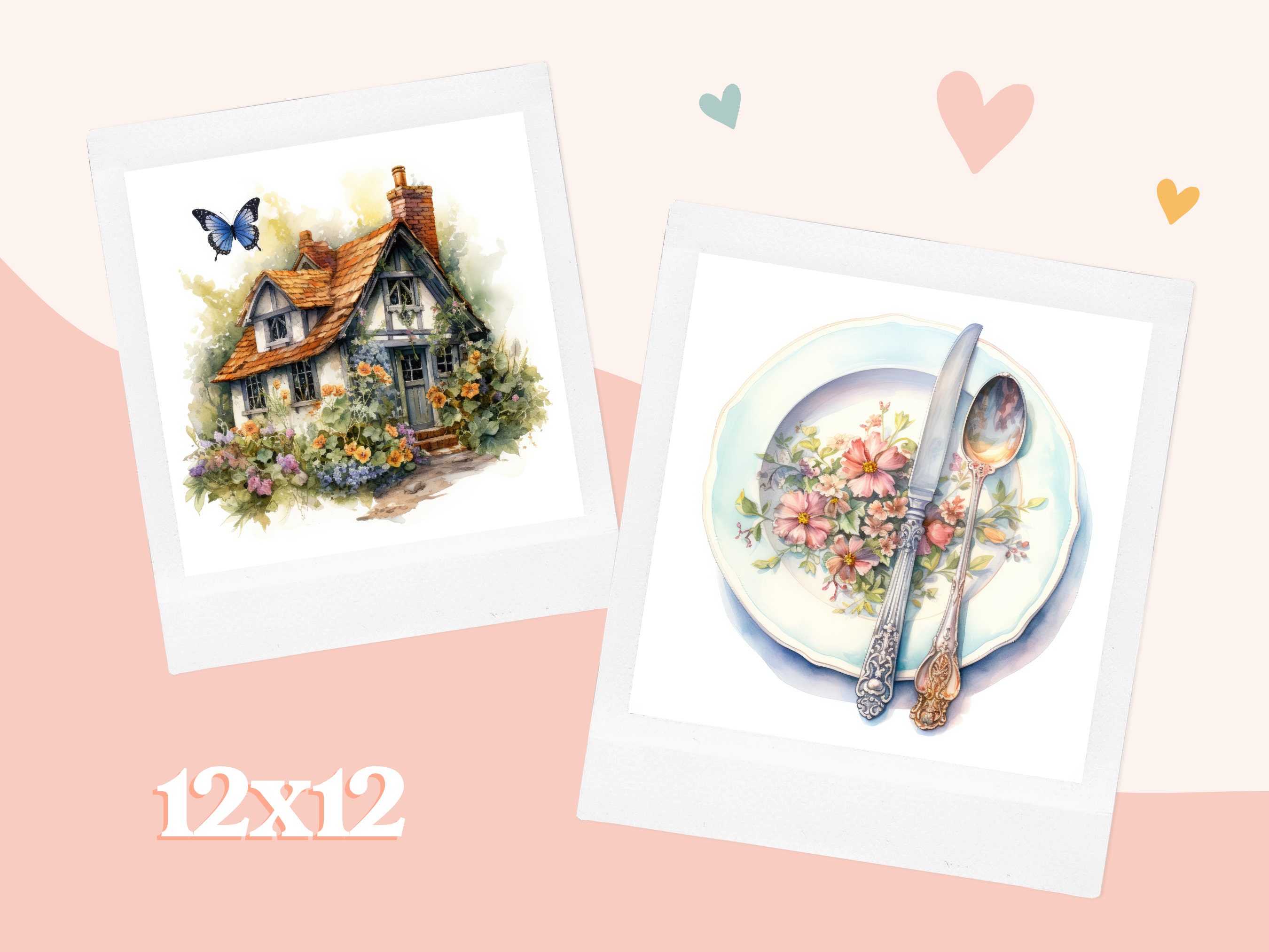 Pink Victorian Watercolor Clipart Bundle – 28 PNG Transparent ...