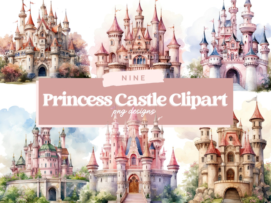 Fairytale Castle Clipart, Princess Castle PNG, Fairy Tale Watercolor ...