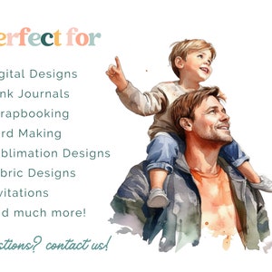 Watercolor Father and Son PNG, Father and Son Clipart Bundle ...