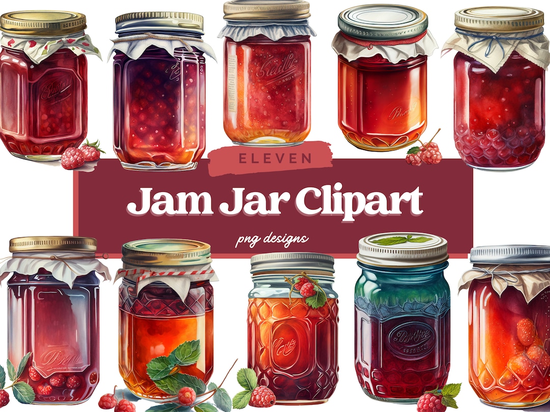 Jam Jar Clipart Bundle, Jam Jar PNG, Jam Digital Image Bundle ...