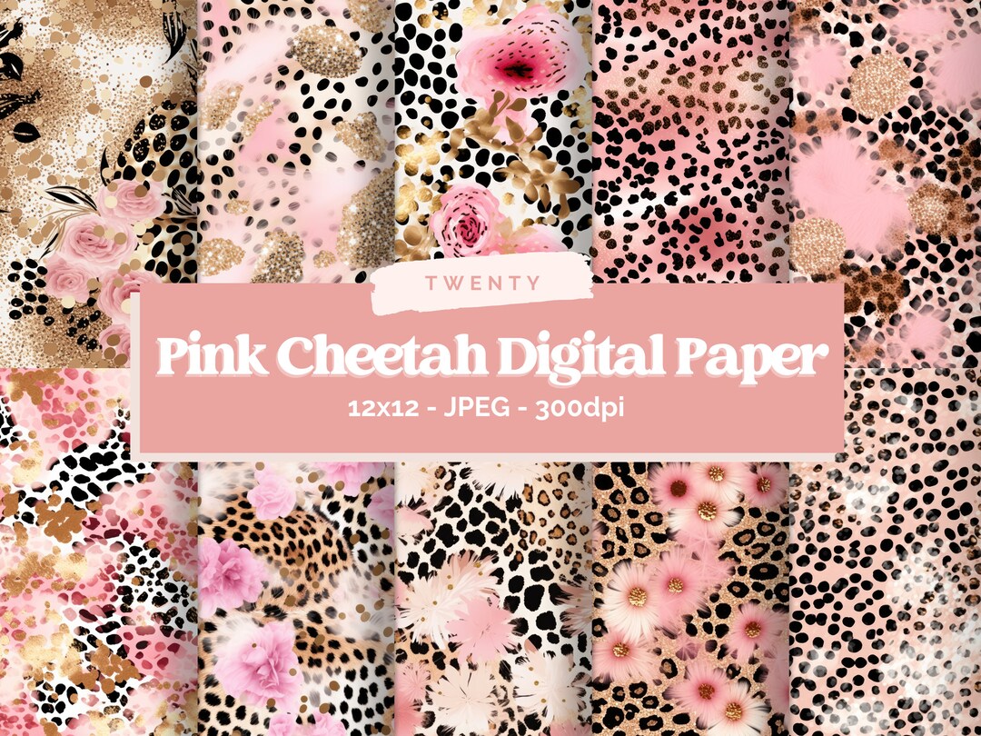 20 Seamless Pink Glitter Animal Skin Prints Digital Papers 300 Dpi ...